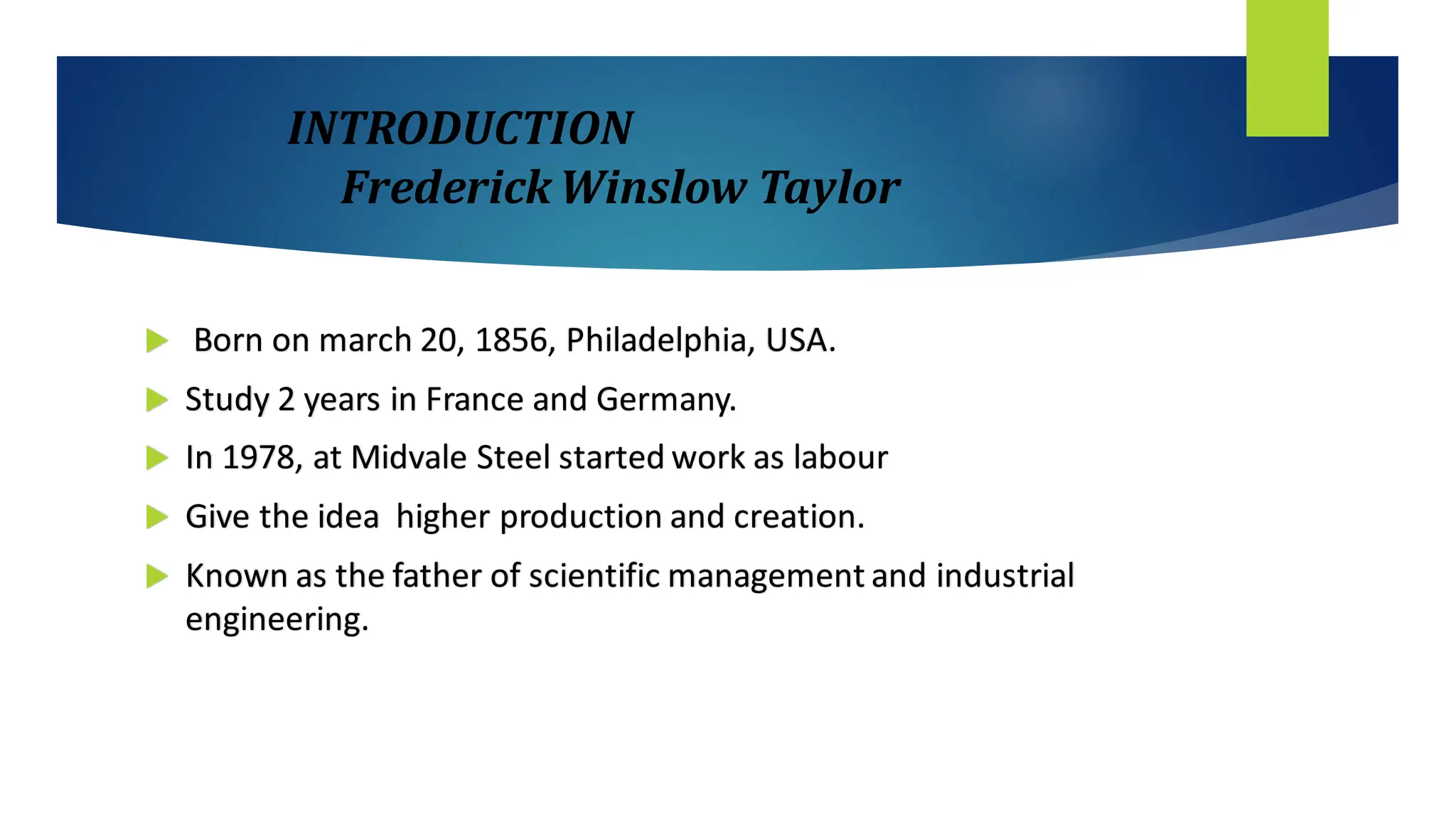 Principles of Management by Fredrick Winslow Taylor | PPT