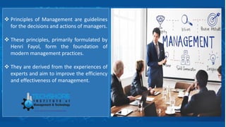 PRINCIPLES OF MANAGEMENT - MANAGEMENT COURSES | PPT
