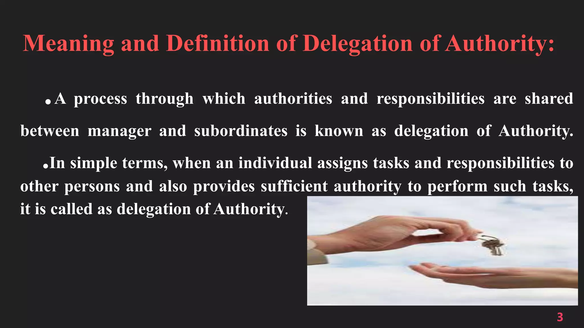 Principles of management-Delegation of authority, factors effecting ...