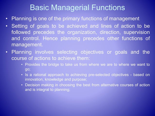 Principles of management planning | PPTX
