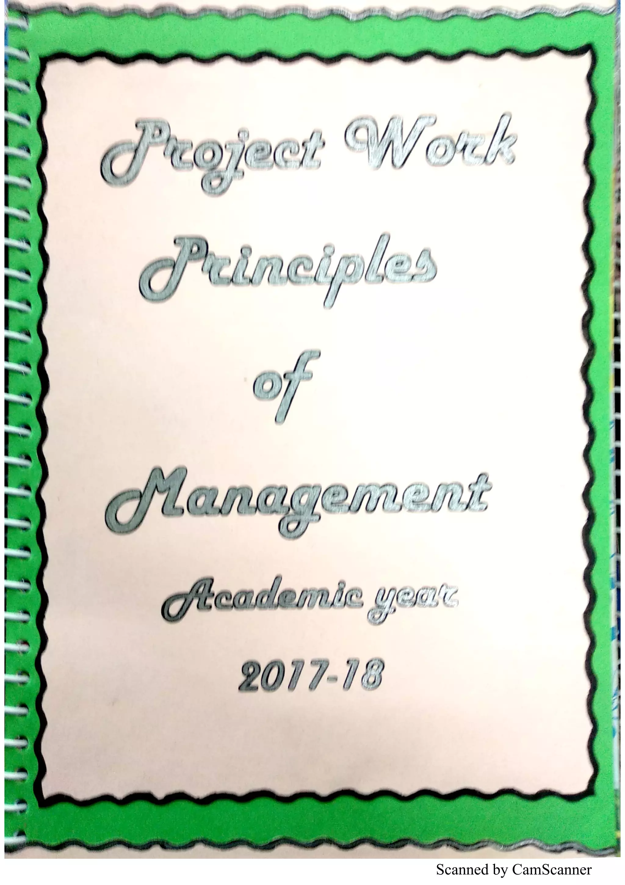 Principles of management - 1 Business Studies Project Class 12 | PDF