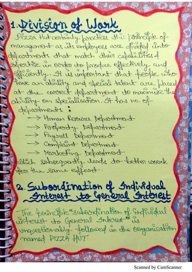 Principles of management - 1 Business Studies Project Class 12 | PDF