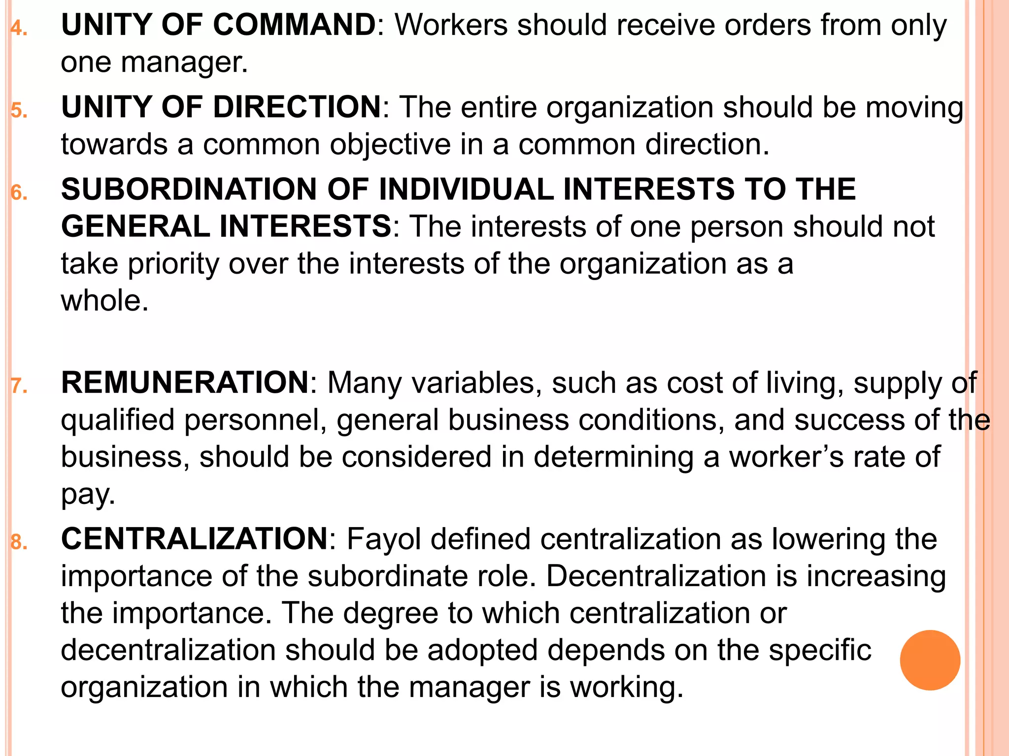 Principles of management by Henri Fayol | PPTX