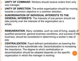 Principles of management by Henri Fayol | PPTX