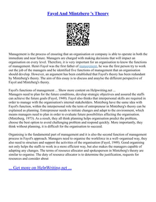 Principles Of Management By Henri Fayol | PDF