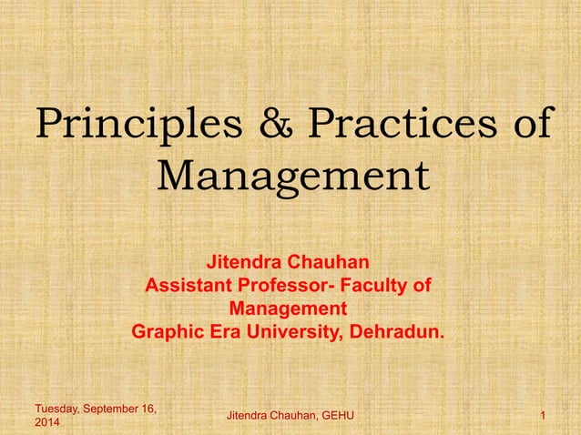 Principles of management (Introduction) | PPTX