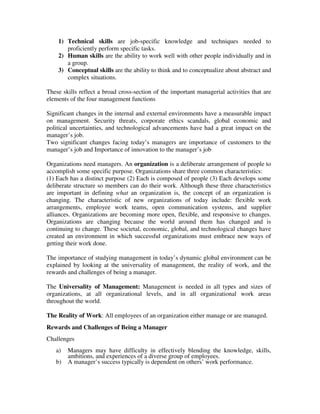 Principles of management_notes | PDF