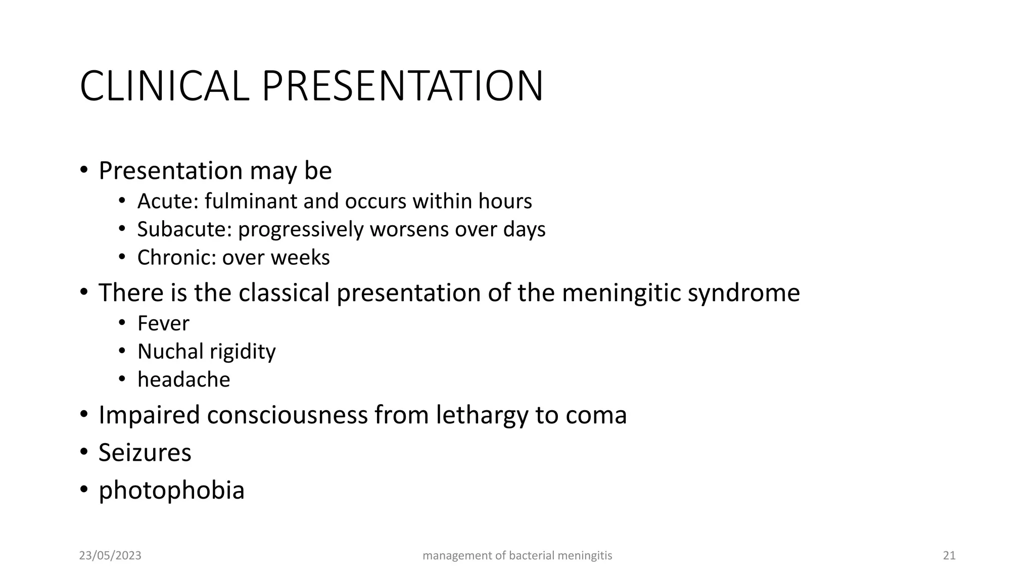 Principles of Management of Bacterial Meningitis.pptx