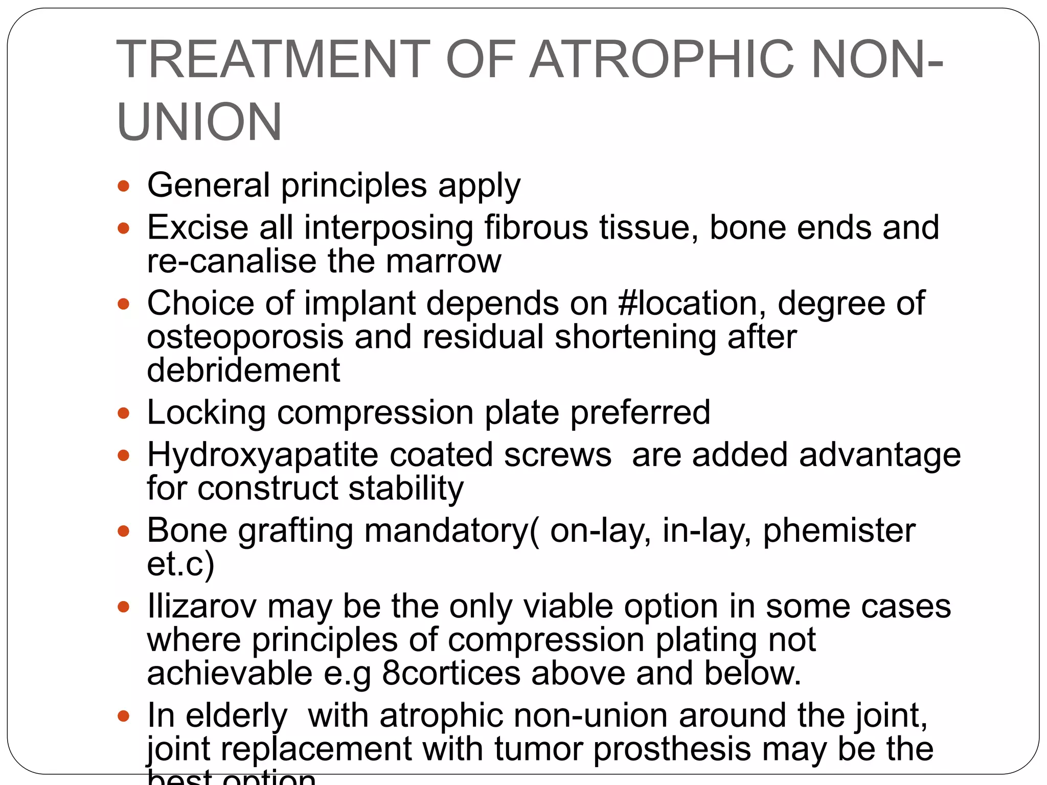 Principles of management of fracture non union | PPTX
