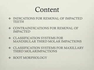 Principles of Management of Impacted Teeth Part I | PDF | Dental Health ...