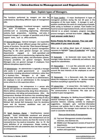 Principles of Management - Short Notes | PDF