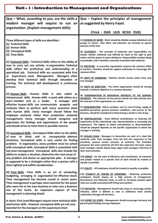 Principles of Management - Short Notes | PDF