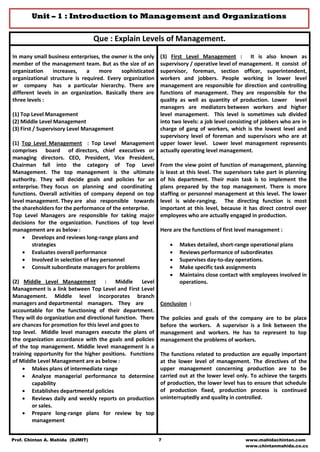 Principles of Management - Short Notes | PDF