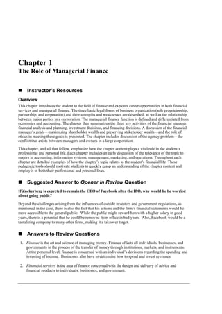 Solutions for Exercises – Principles of Managerial Finance 13th Edition by Gitman & Zutter | PDF