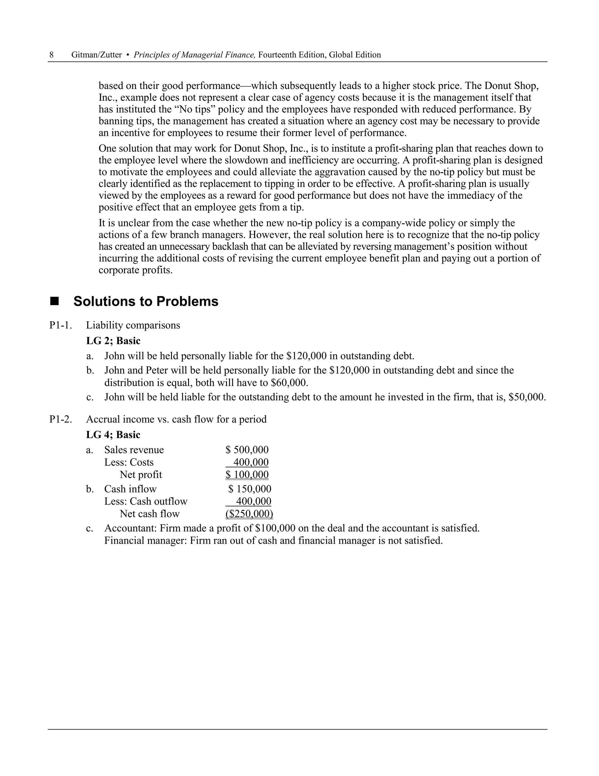 Solutions for Exercises in Principles of Managerial Finance, 14th Global Edition (Gitman ...