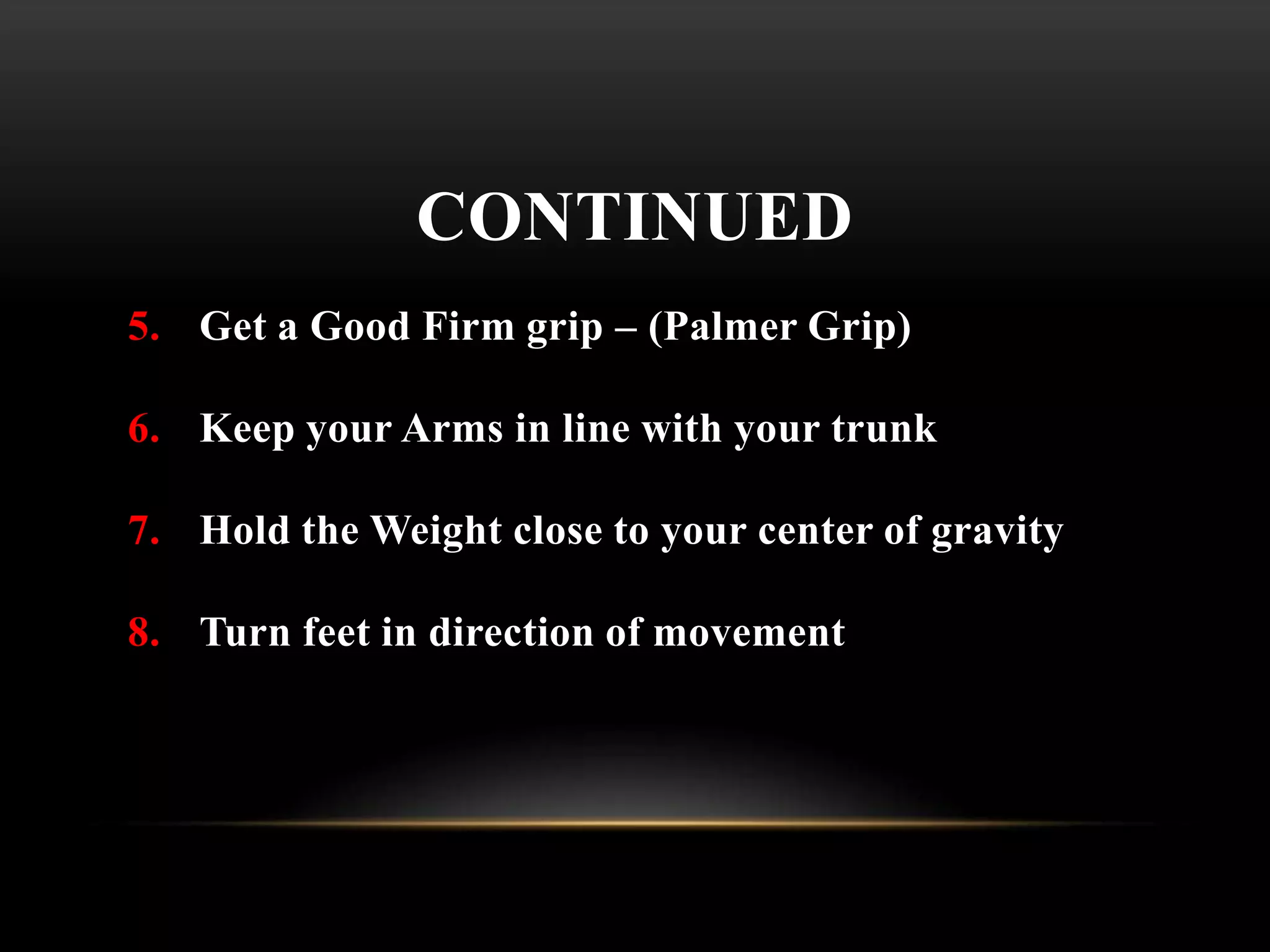 Principles of manual handling | PPTX