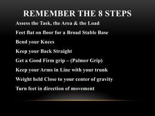 Principles of manual handling | PPTX