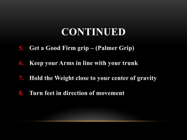 Principles of manual handling | PPTX