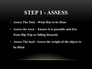 Principles of manual handling | PPTX