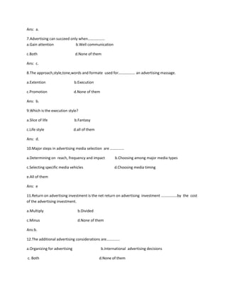 Principles of marketing chapter 15 quiz | PDF