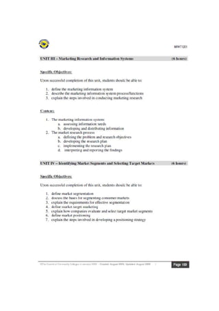 Principles of marketing course outline | PDF