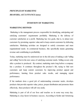 Principles of marketing notes umu | DOCX