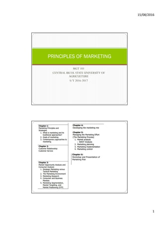 Principles of marketing part 1 student handouts | PDF