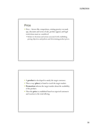 Principles of marketing part 1 student handouts | PDF