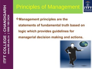 ITFT- Principles of Management | PPT
