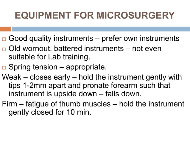 Principles of Microsurgery | PPTX