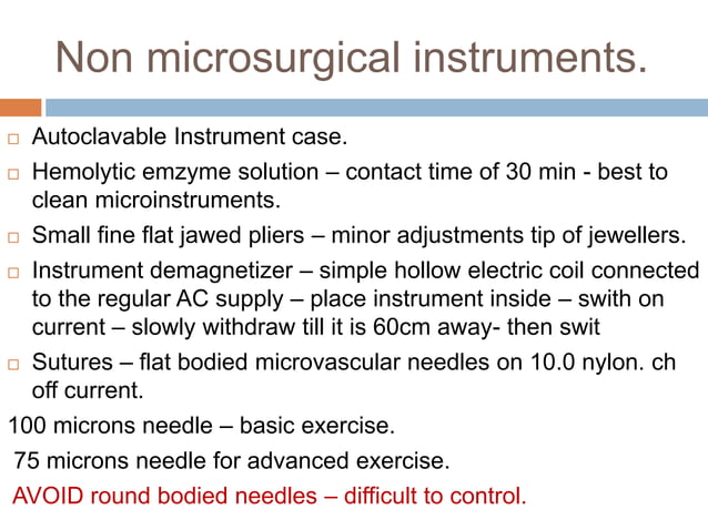 Principles of Microsurgery | PPTX