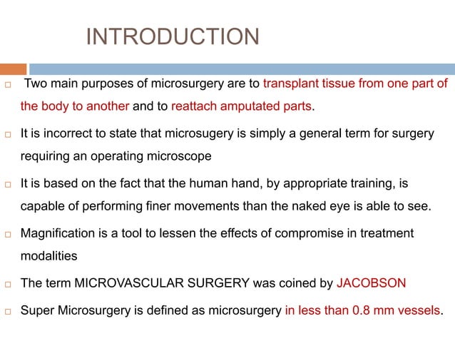 Principles of Microsurgery | PPTX