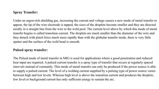 Principles of mig welding technology ppt | PPTX