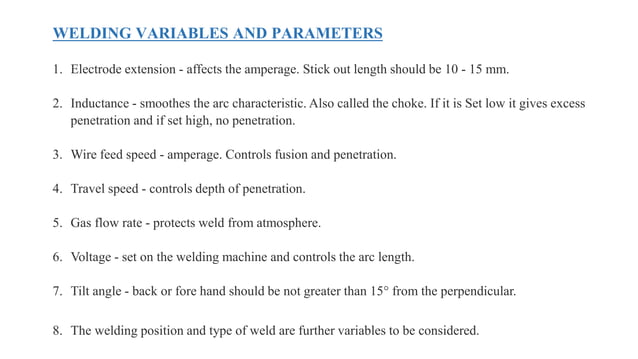 Principles of mig welding technology ppt | PPTX