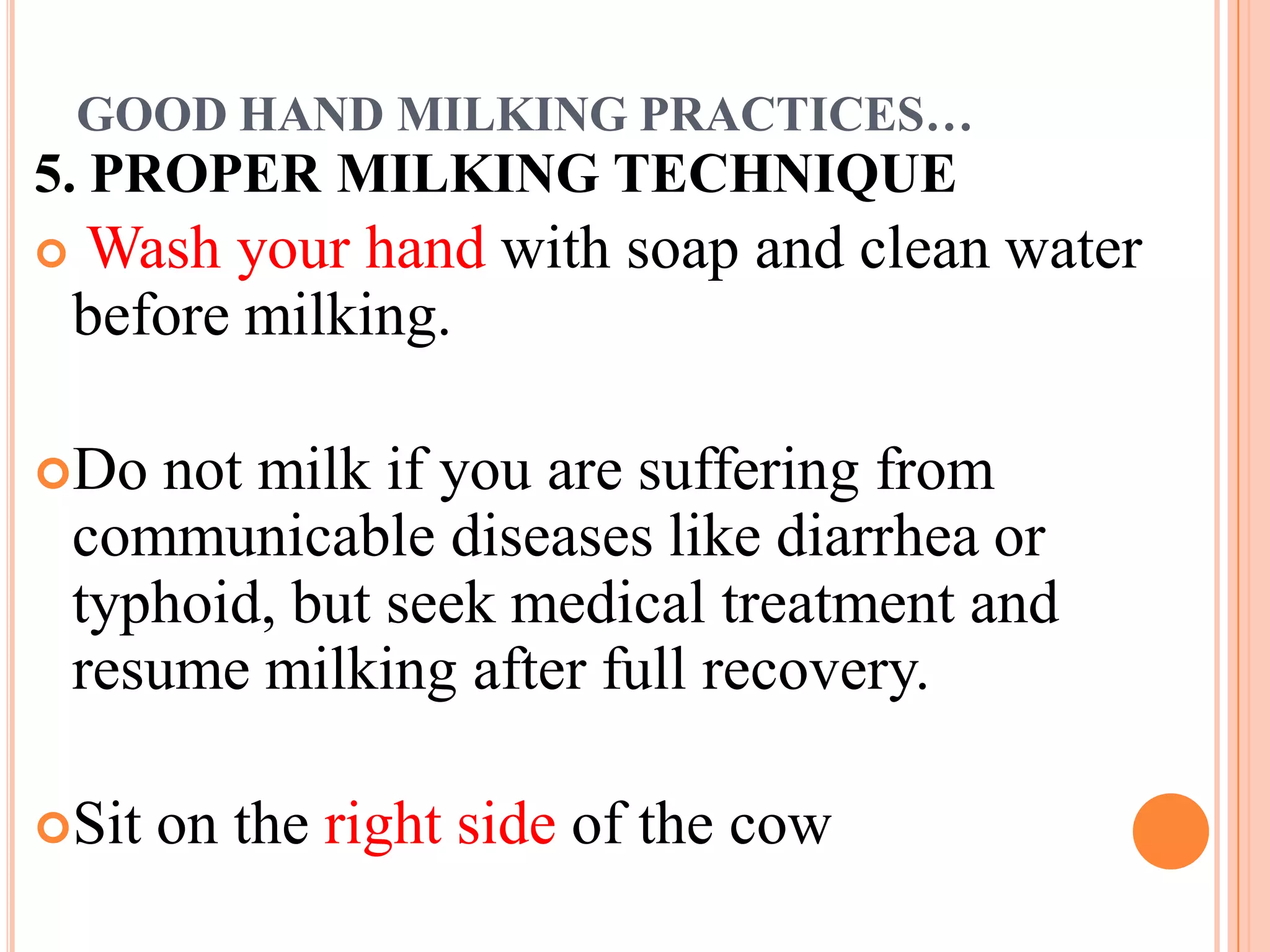 Principles of milking | PDF