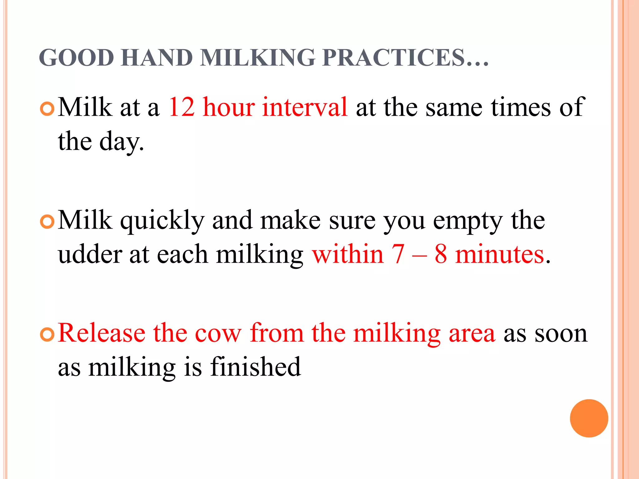 Principles of milking | PDF