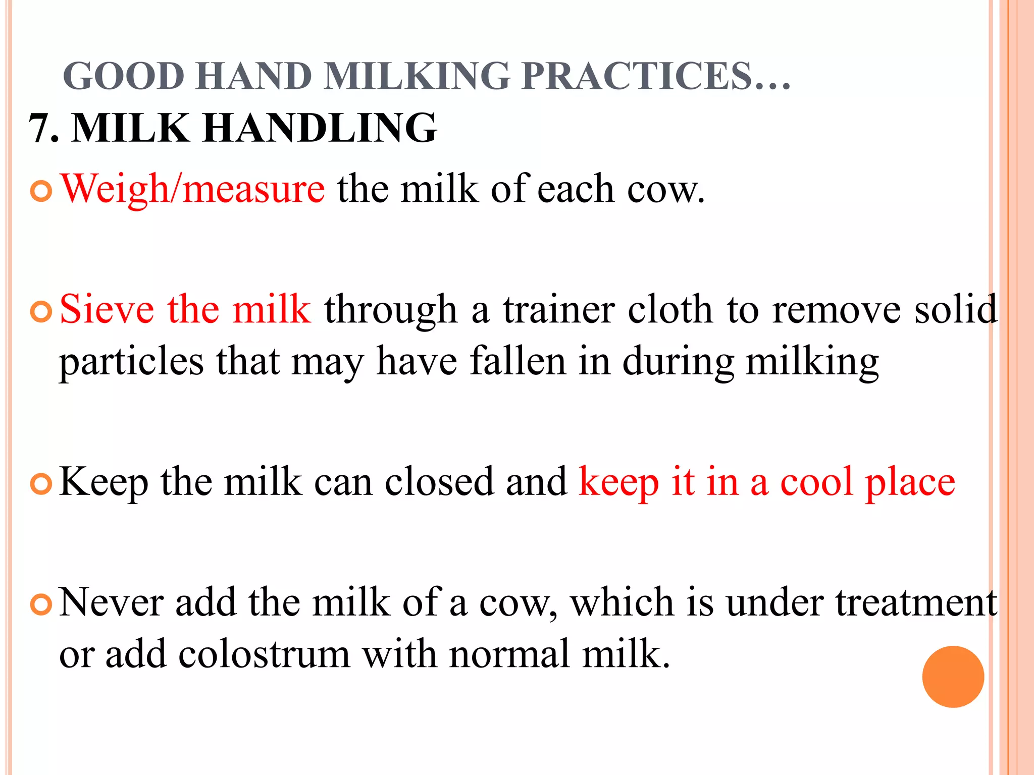 Principles of milking | PDF