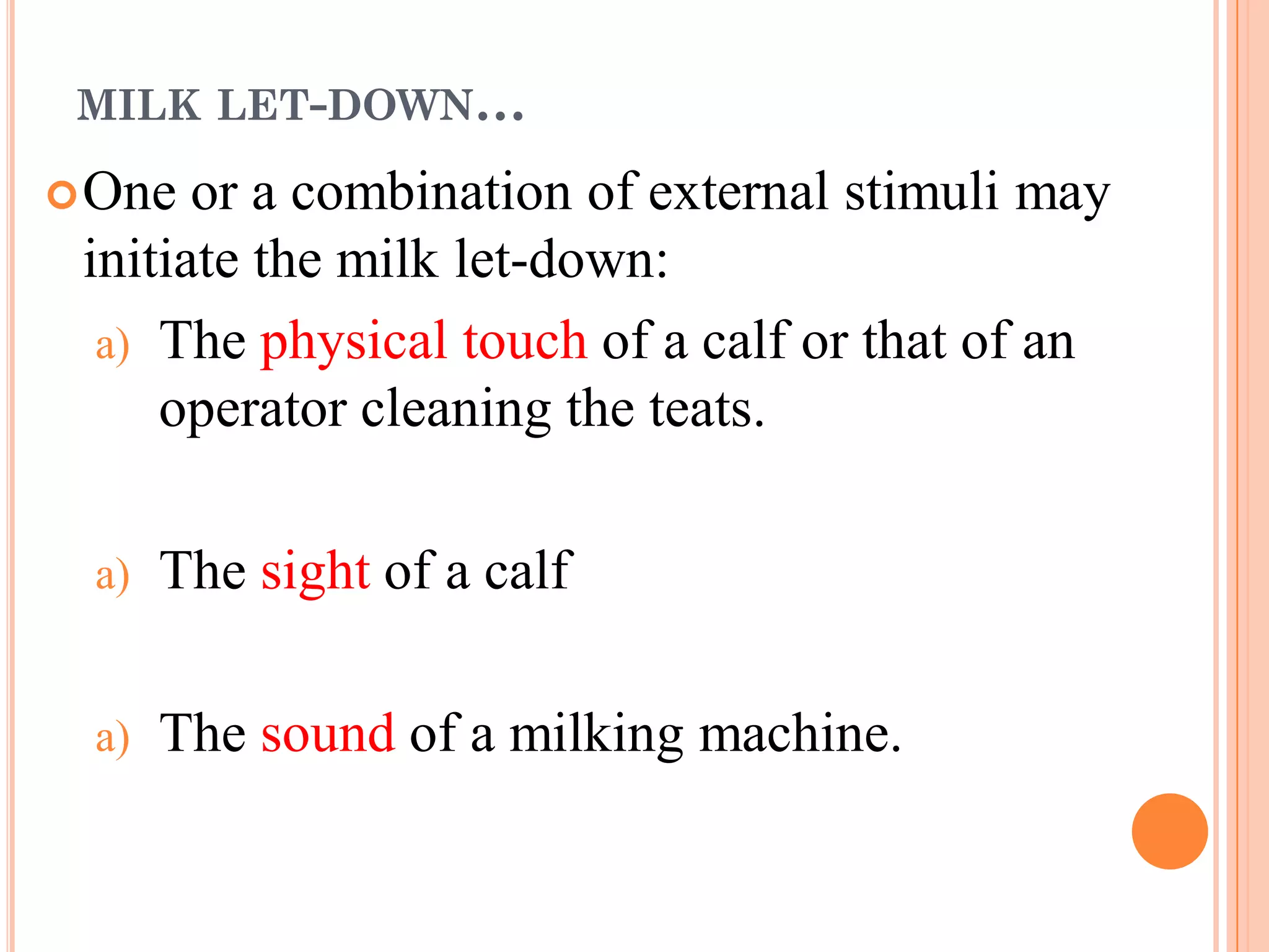 Principles of milking | PDF