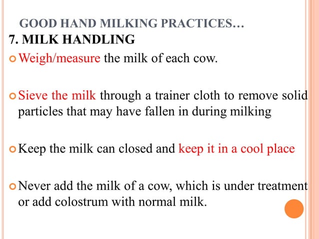 Principles of milking | PDF