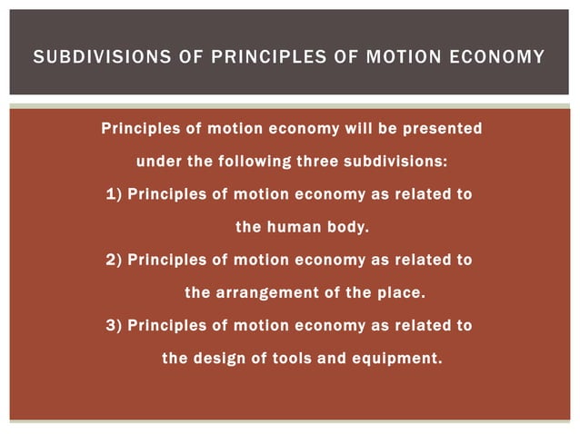 Principles of Motion Economy | PPTX