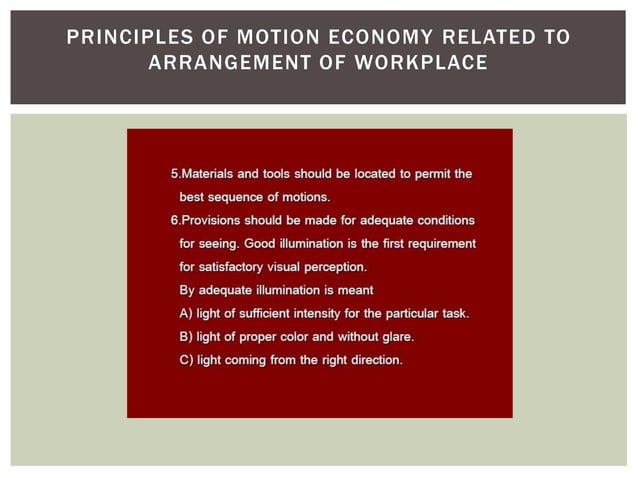 Principles of Motion Economy | PPTX