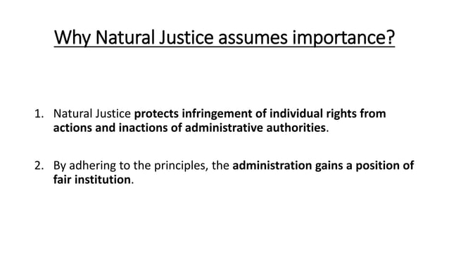 Powerpoint presention on Principles of Natural Justice | PPTX