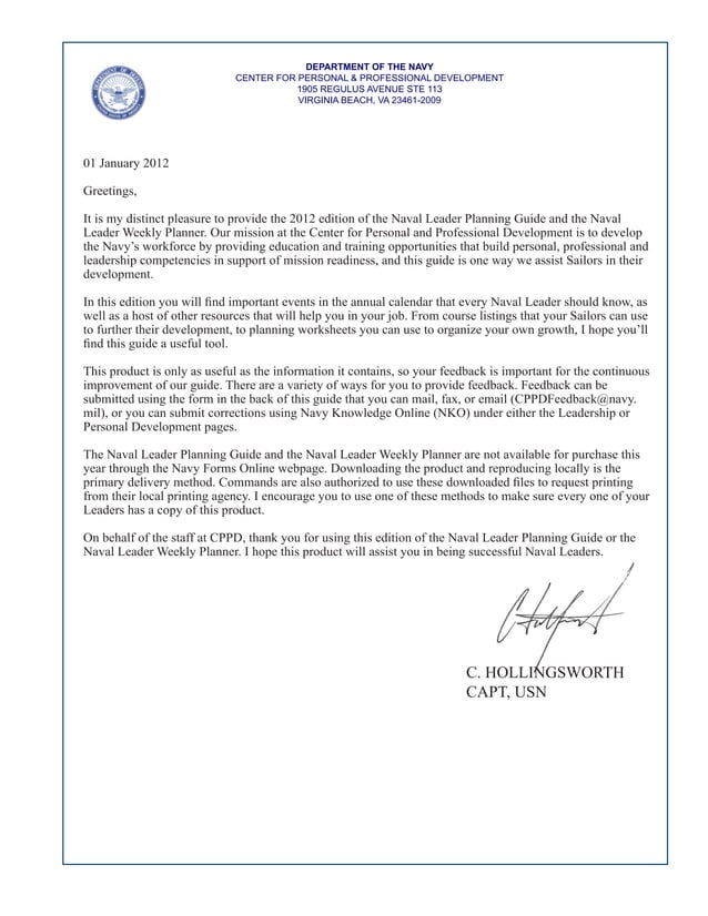 Principles of Naval Leadership NLPG FY12 | PDF