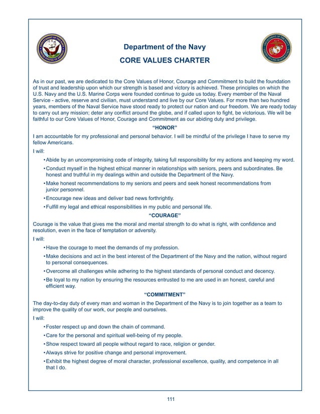 Principles of Naval Leadership NLPG FY12 | PDF