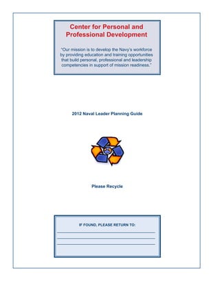 Principles of Naval Leadership NLPG FY12 | PDF