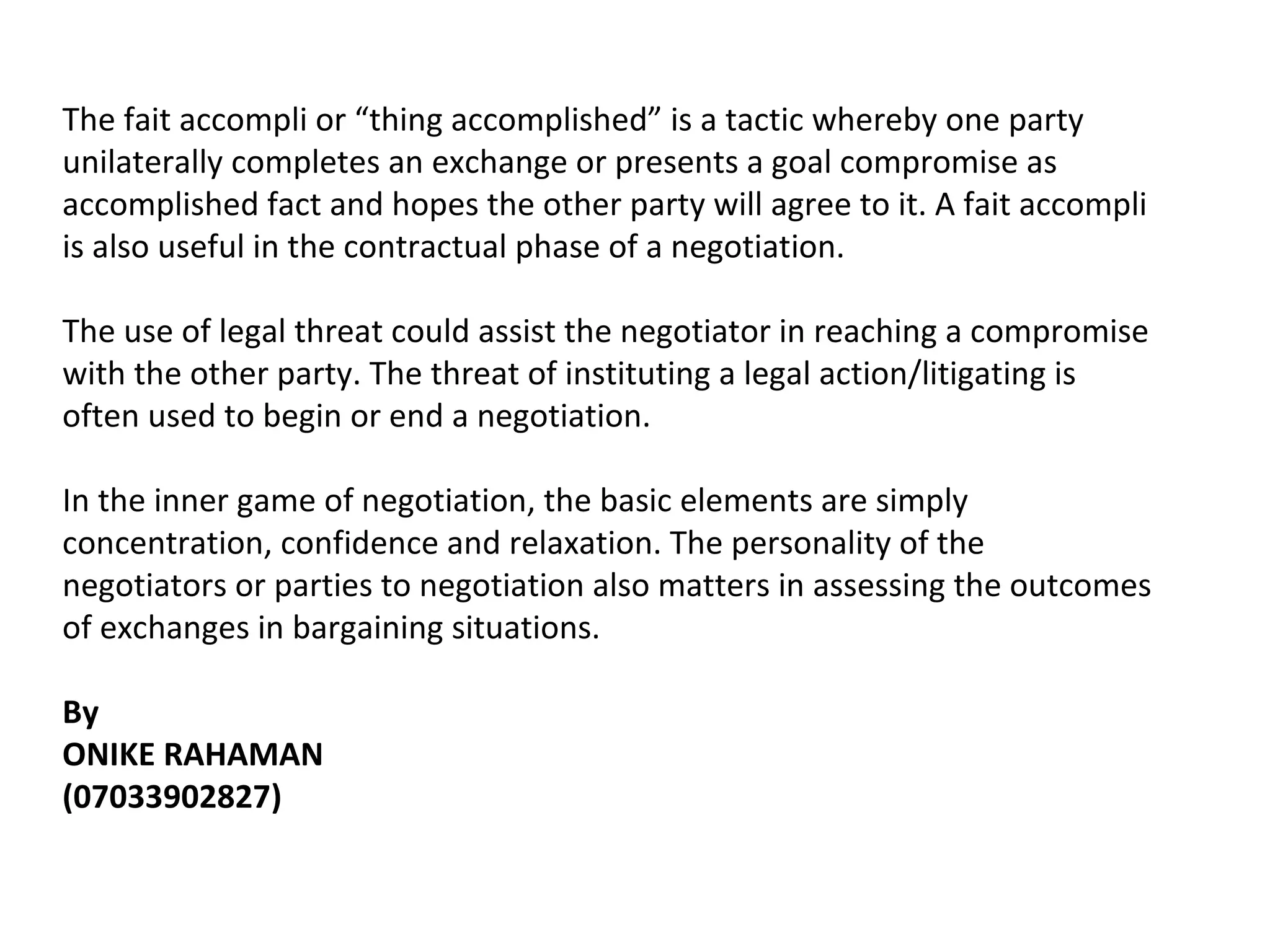 Principles of negotiation | PPT