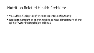 Principles of Nutrition and dietetics classes | PPTX