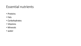 Principles of Nutrition and dietetics classes | PPTX
