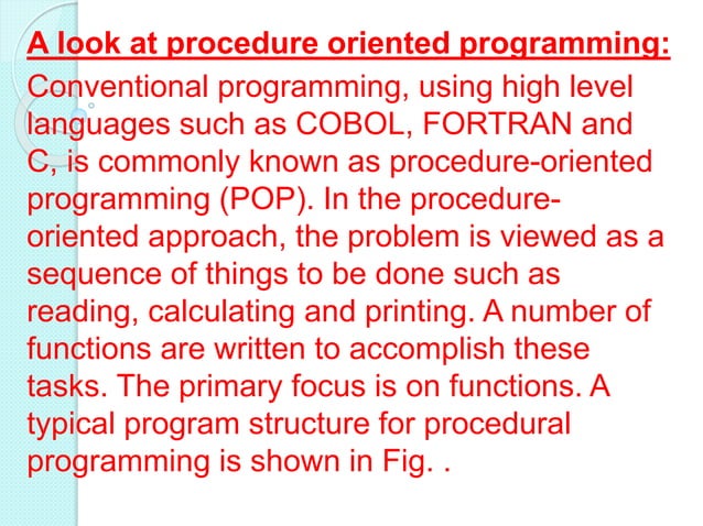 Principles of object oriented programing | PPT