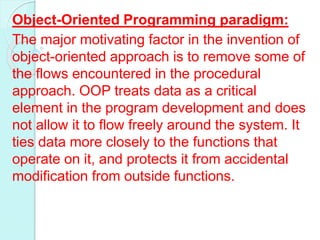Principles of object oriented programing | PPT